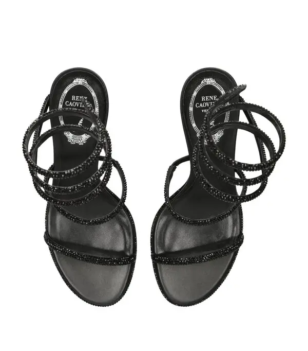 Rene Caovilla Embellished Cleo 80 Sandals - Black