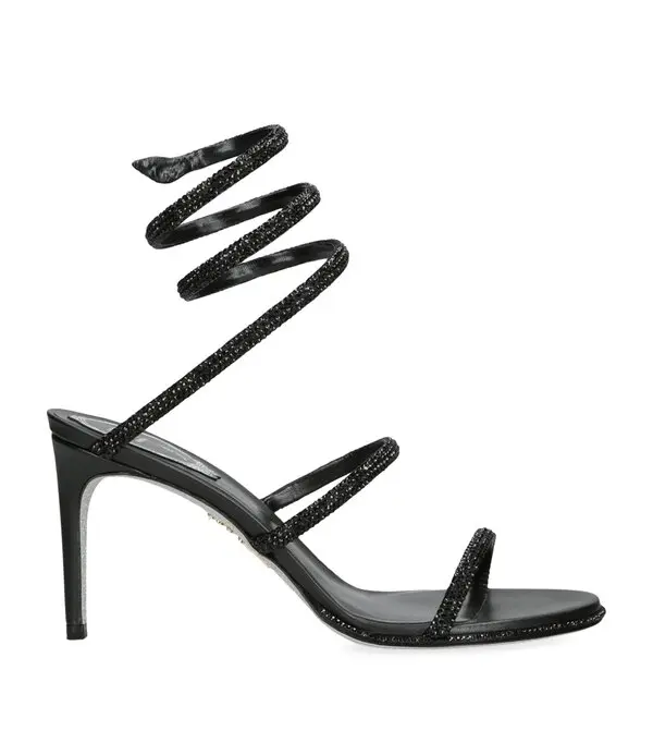 Rene Caovilla Embellished Cleo 80 Sandals - Black