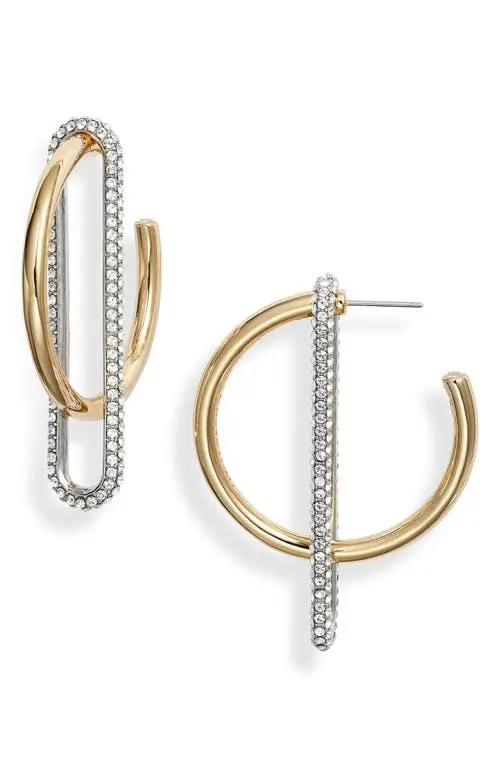 Demarson Astra Hoop Earrings - Pave Gold