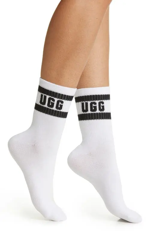 UGG Dierson Logo Quarter Socks - White /black