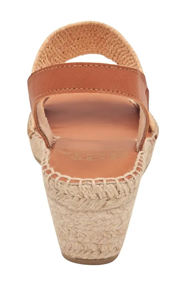 Andre Assous Aviana Raffia Wedge Sandal - Dark Natural