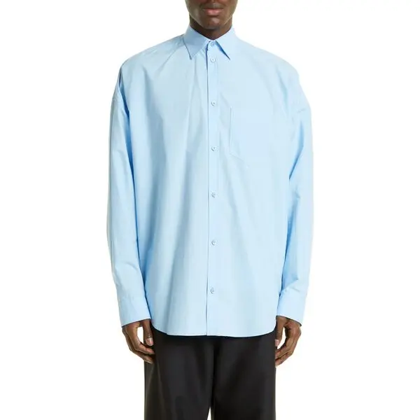 Balenciaga Logo Back Oversize Button-up Shirt