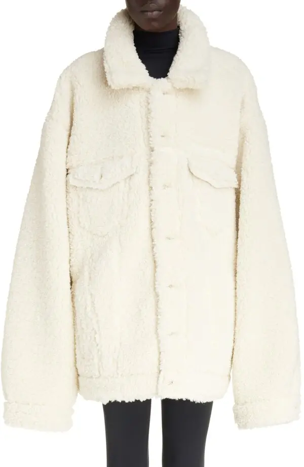 Balenciaga Oversize Faux Shearling Trucker Jacket