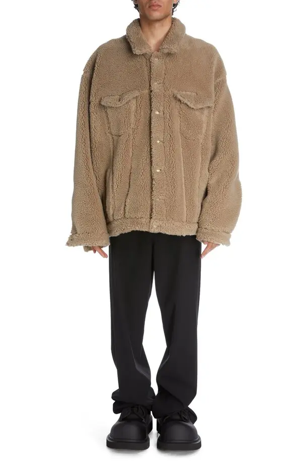 Balenciaga Oversize Faux Shearling Trucker Jacket