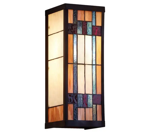 RIVER OF GOODS 16.25' Red Stained Glass Outdoor Sconce - One-color