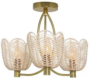 RIVER OF GOODS 13.625'h Goldtone & White Ceilin G Light - One-color