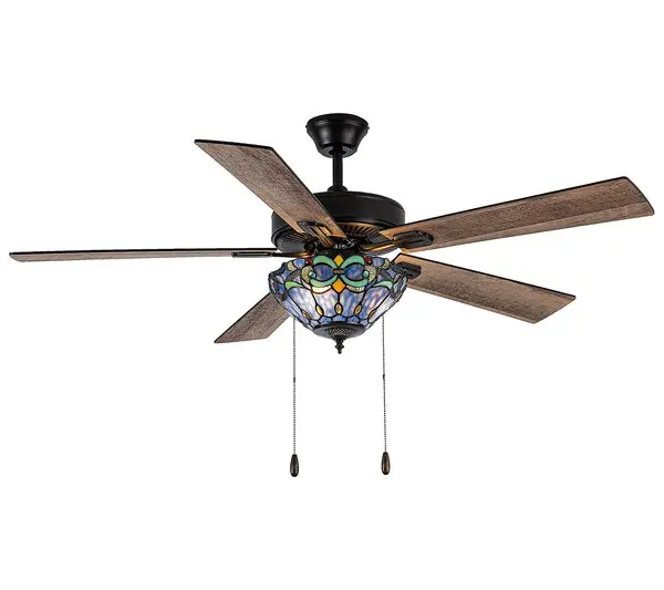 RIVER OF GOODS 52'w 5-blade Blue Ceiling Fan Wi Th Remote - One-color