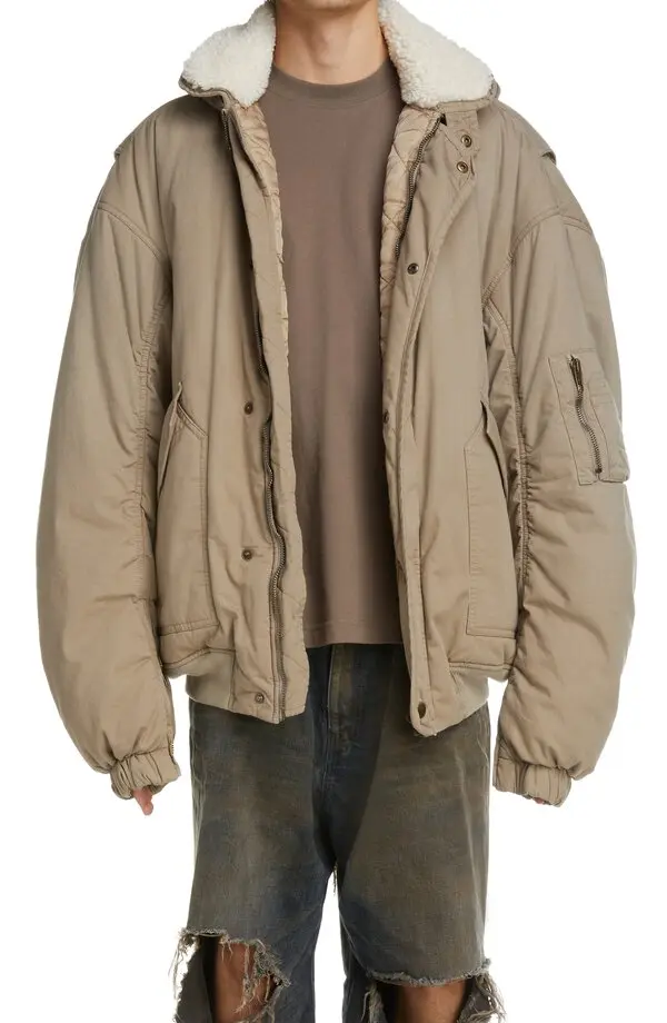 Balenciaga Unity Oversize Cotton Bomber Jacket In Dune - 60% Off
