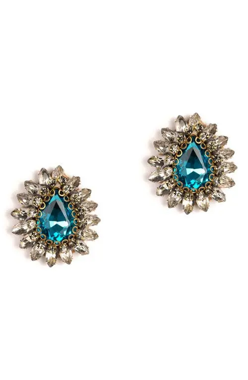 Deepa Gurnani Leesha Crystal Earrings - Turquoise