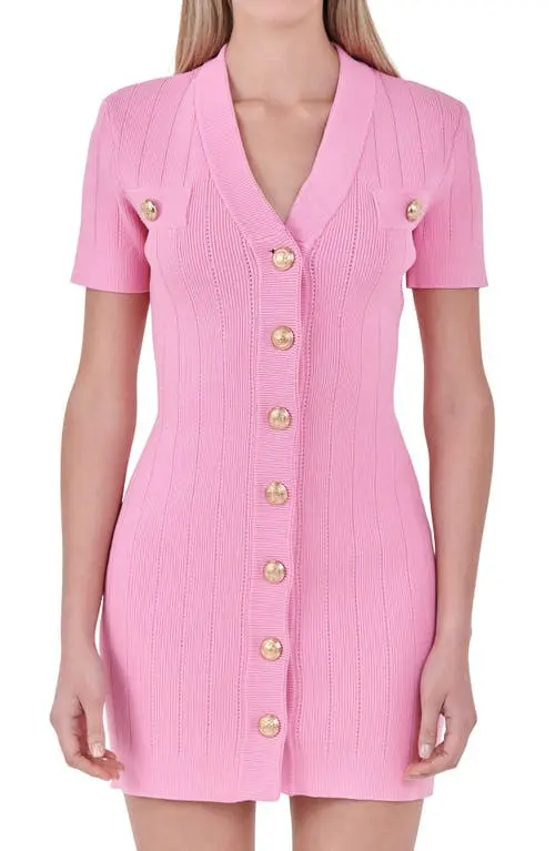 Endless Rose V-neck Sweater Dress - Pink