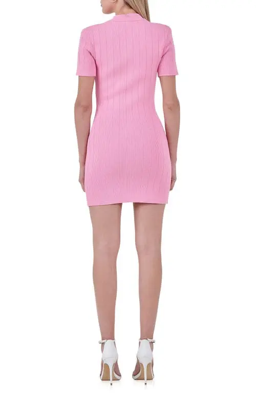 Endless Rose V-neck Sweater Dress - Pink