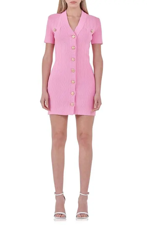 Endless Rose V-neck Sweater Dress - Pink