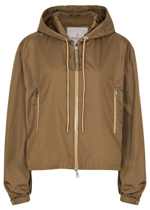 Moncler Vernois Hooded Nylon Shell Jacket - Beige