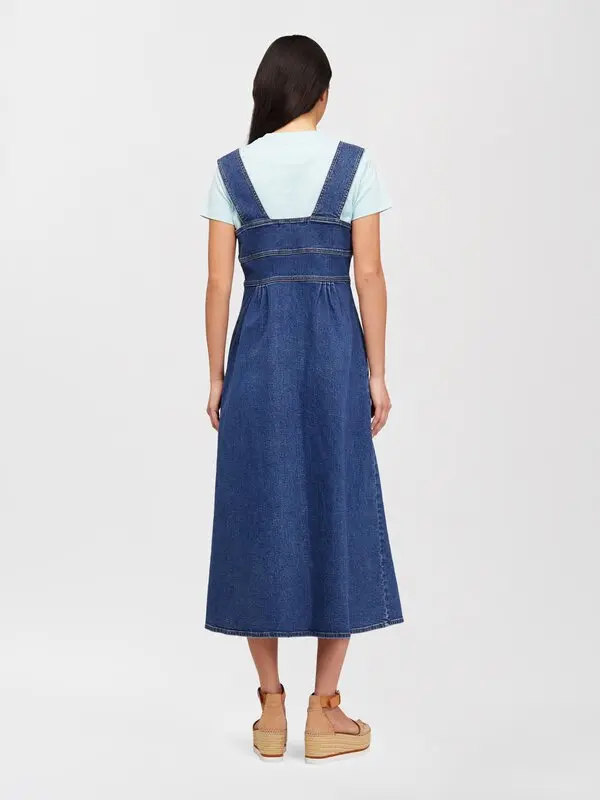 See By Chlo Pinafore Denim Dress In Blue - 50% Off | Editorialist