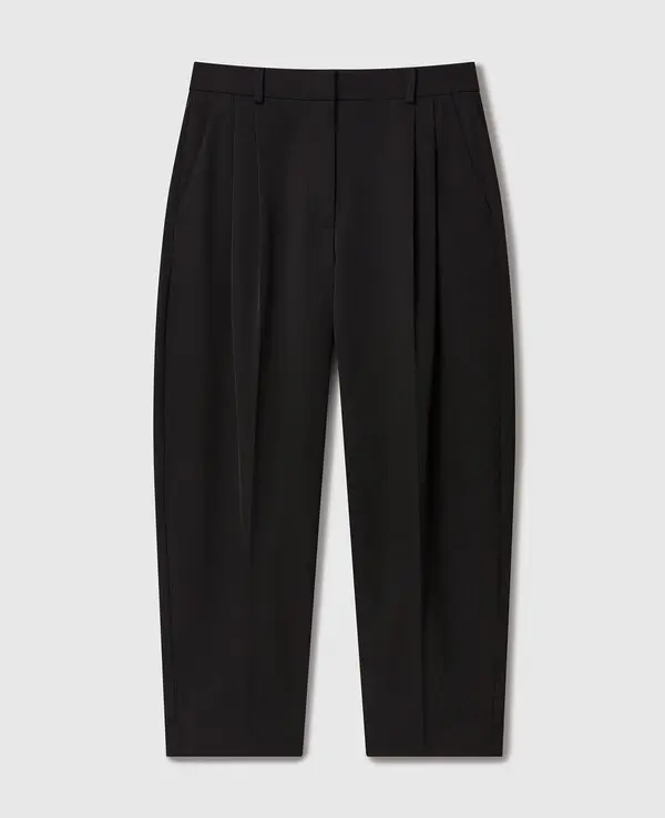 Stella McCartney Pleated High-rise Wool Pants - Black