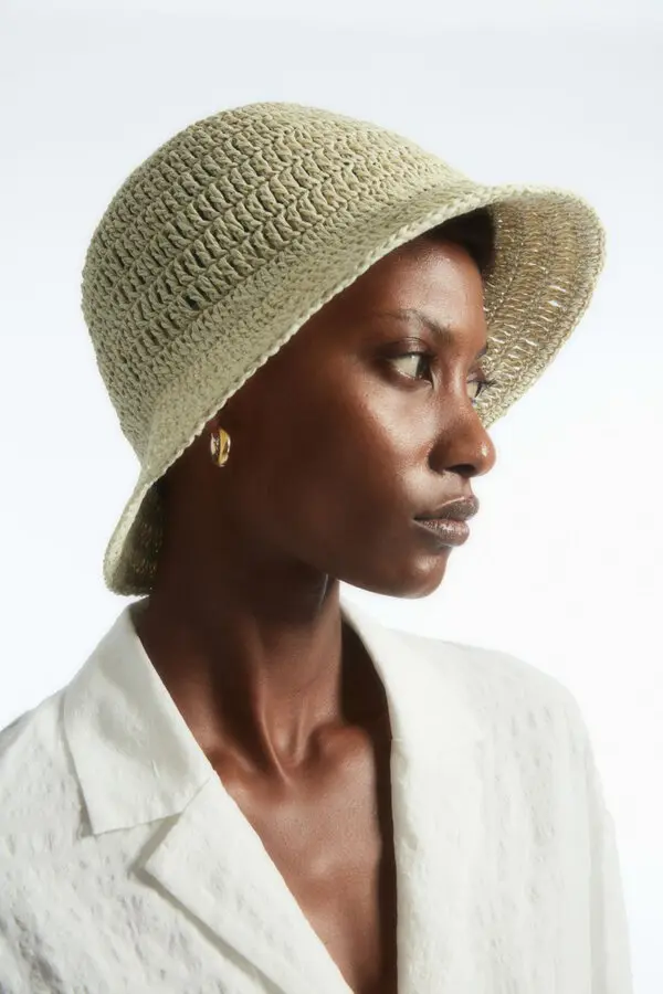 Cos Woven Straw Bucket Hat In Beige - 60% Off | Editorialist display picture 1