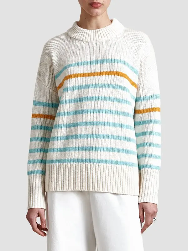 LA LIGNE Marin Sweater - Ivory Aqua