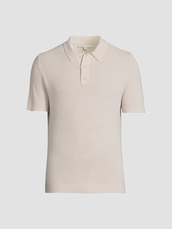 Onia Textured Knit Polo Shirt - Stone