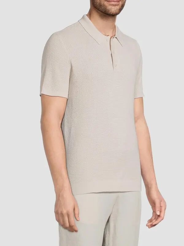 Onia Textured Knit Polo Shirt - Stone