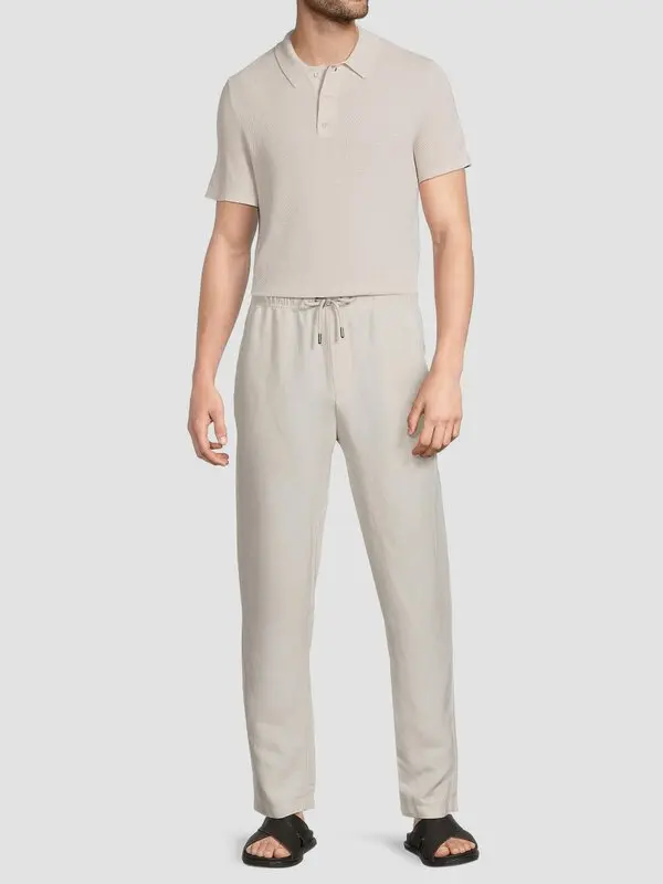 Onia Textured Knit Polo Shirt - Stone
