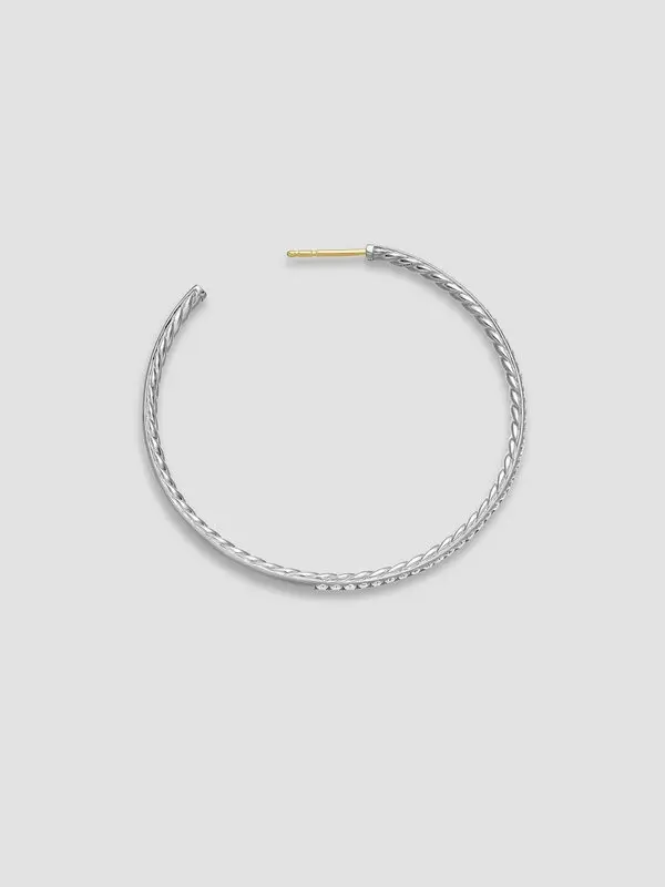 David Yurman Pavé Hoop Earrings In With Diamonds, 50.3mm