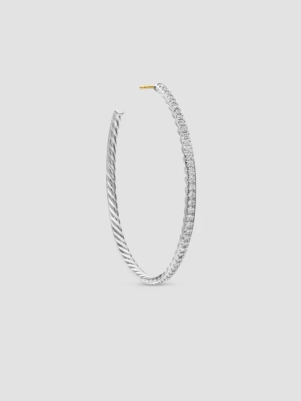 David Yurman Pavé Hoop Earrings In With Diamonds, 50.3mm
