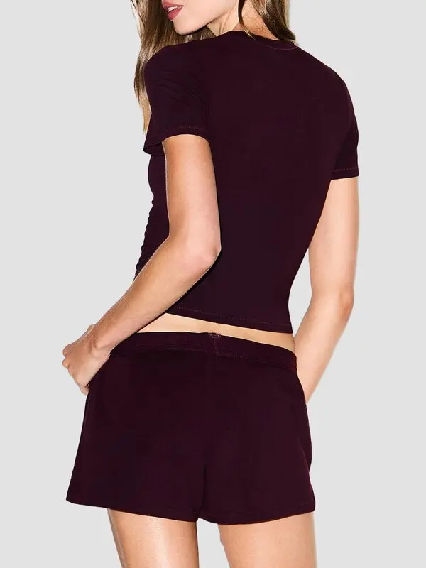 SKIMS Cotton Jersey T-shirt - Currant