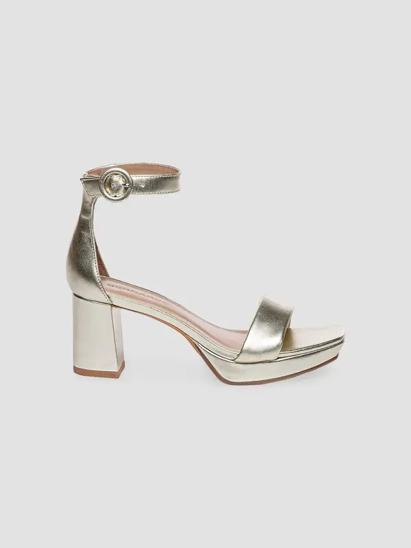 Bernardo Carla Leather Platform Sandals - Champagne