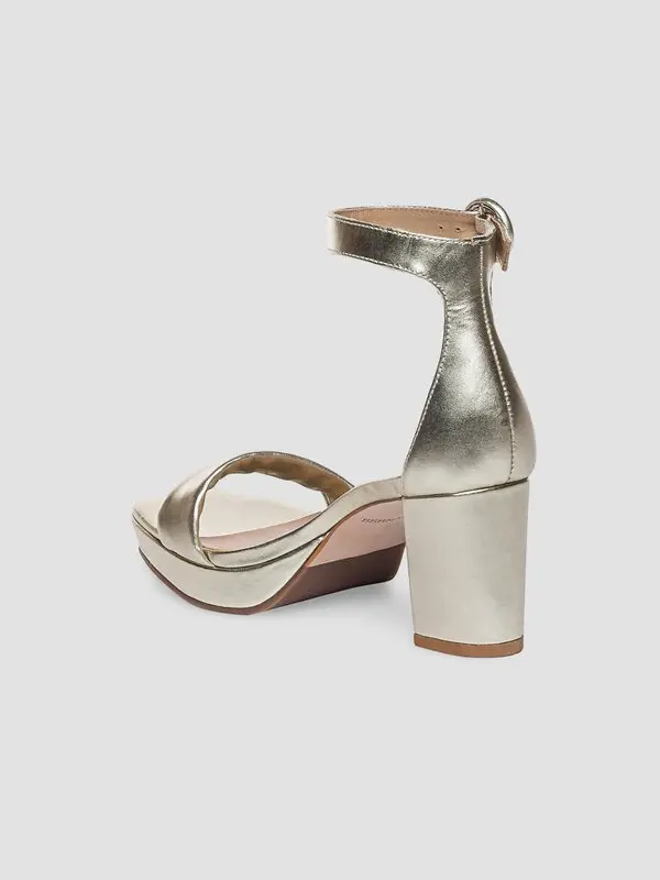 Bernardo Carla Leather Platform Sandals - Champagne