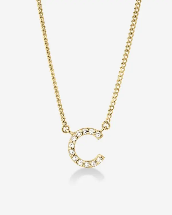 Ring Concierge Diamond Initial Pendant Necklace - One-color