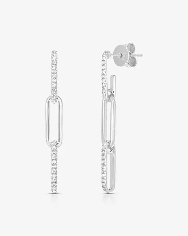 Ring Concierge Diamond Link Drop Earrings - One-color