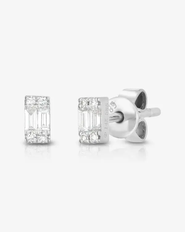 Ring Concierge Mini Illusion Diamond Stud Earrings - One-color