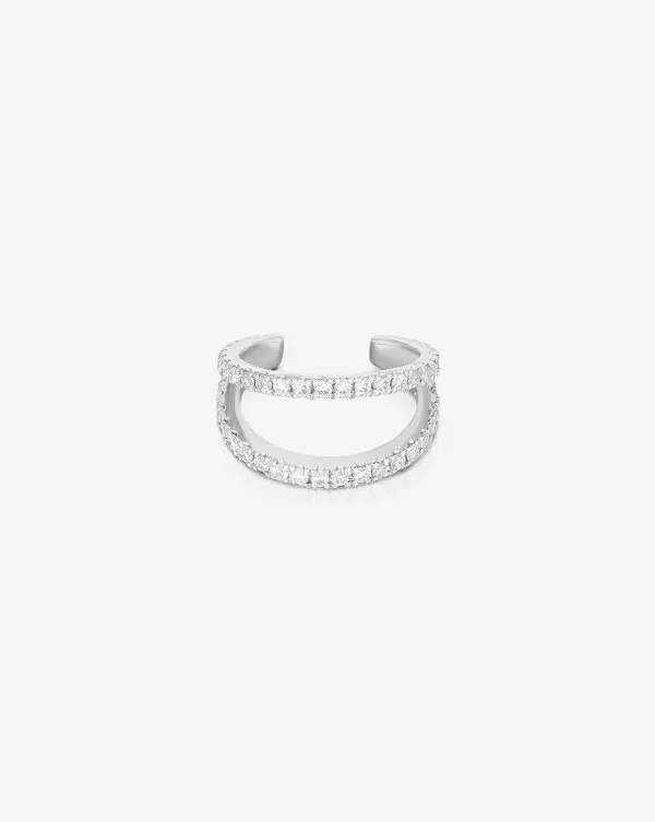 Ring Concierge Double Row Diamond Ear Cuff - One-color