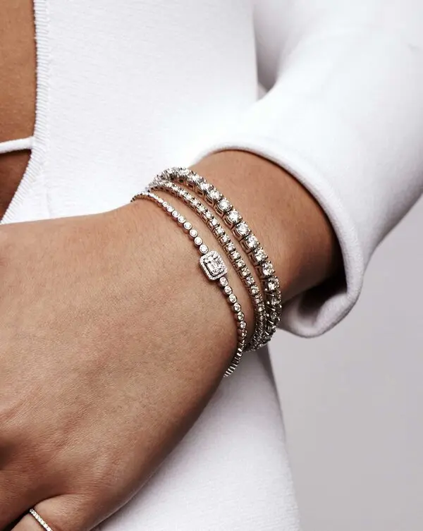 Ring Concierge Emerald Illusion Bezel Diamond Tennis Bracelet