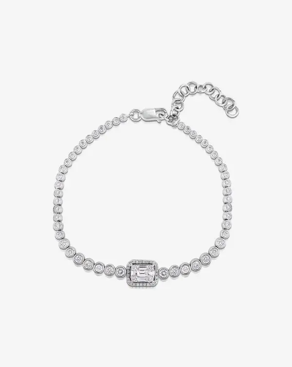 Ring Concierge Emerald Illusion Bezel Diamond Tennis Bracelet