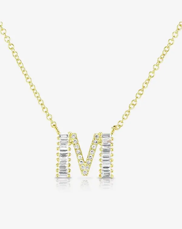 Ring Concierge Baguette And Pavé Initial Necklace - One-color