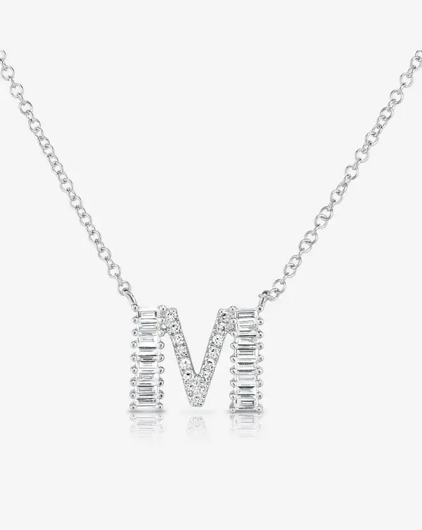 Ring Concierge Baguette And Pavé Initial Necklace - One-color