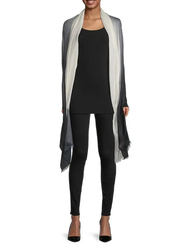 Sofia Cashmere Ombré Cashmerescarf - Black White