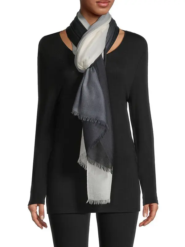 Sofia Cashmere Ombré Cashmerescarf - Black White