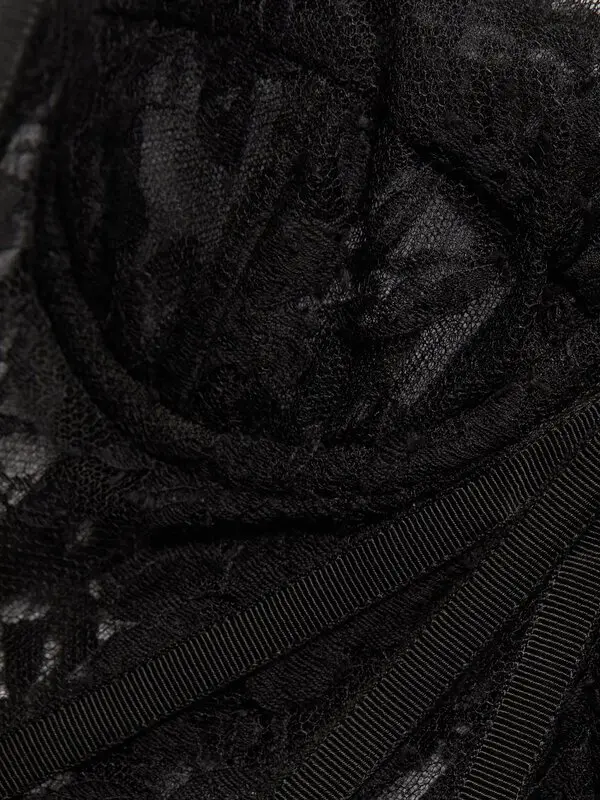 Dolce & Gabbana Strapless Lace Corset Top - Black