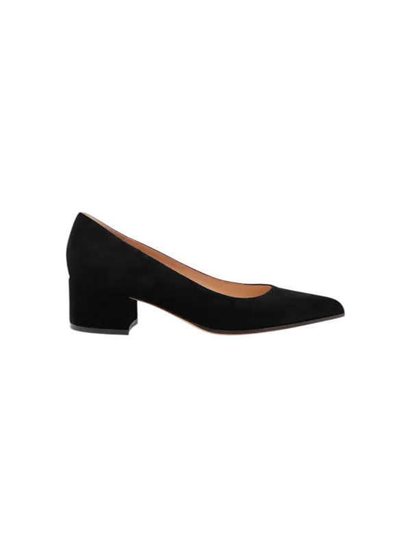GIANVITO ROSSI Piper 45mm Suede Block Heel Pumps - Black