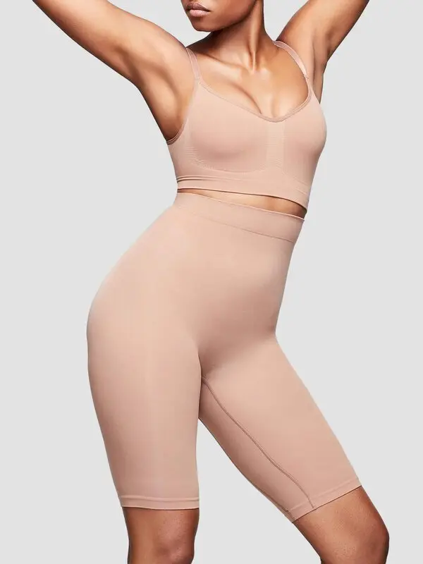 SKIMS Seamless Sculpt High-waisted Above-the-knee Shorts - Sienna