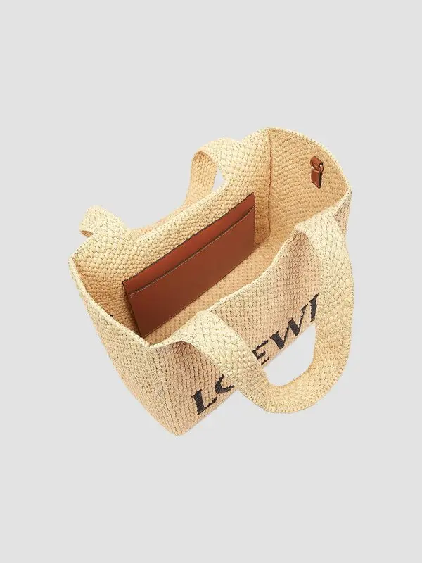 Loewe X Paula's Ibiza Raffia Logo Tote Bag - Natural