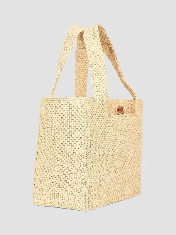Loewe X Paula's Ibiza Raffia Logo Tote Bag - Natural