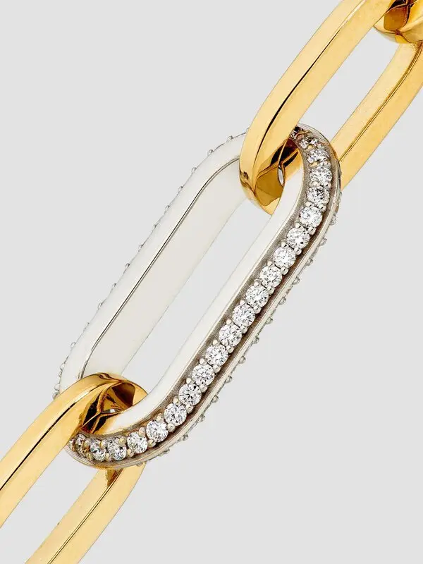 Roberto Coin Two-tone 18k & 0.78 Tcw Diamond Paper Clip Chain Necklace