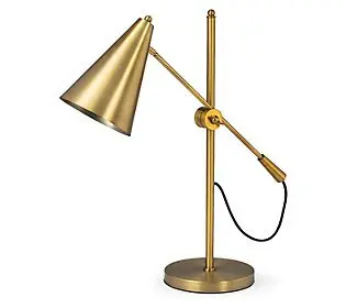 HOMEROOTS Sleek Golden Cone Adjustable Table Or Desk Lamp - One-color