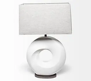HOMEROOTS Contemporary White O Ring Table Lamp