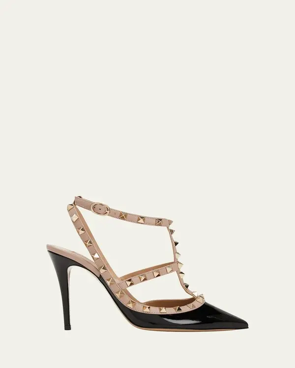 Valentino Garavani Rockstud 100mm Slingback Pumps - Nero