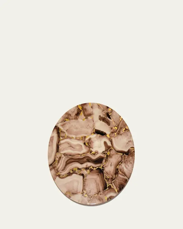 NOMI K Blush Stone Lacquer Round Coasters, Set Of 6