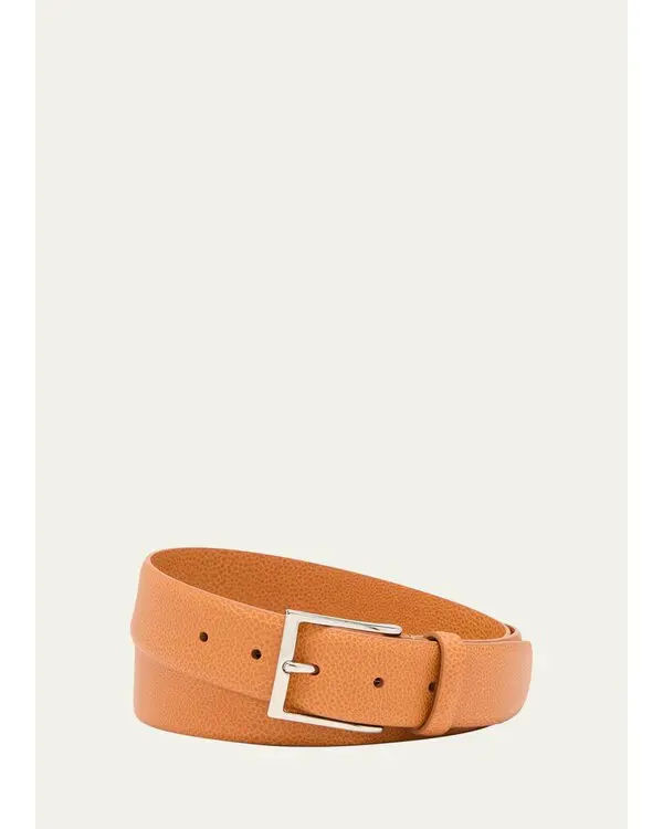 Simonnot Godard Galuchat Grained Leather Belt, 35mm - Brwpat